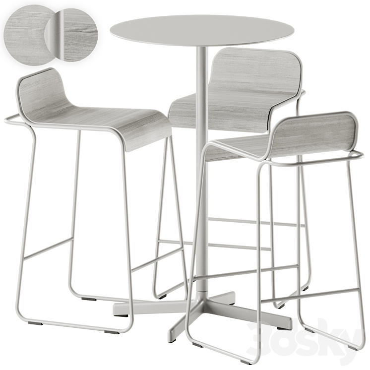Neu Round Table High by Hay and Flow Aluminum Stool by True Design ...