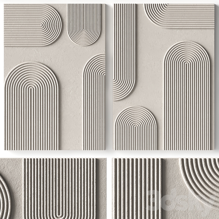 Relief artwork 14 - 3d art wall decor - Panels - Frame - 3D model