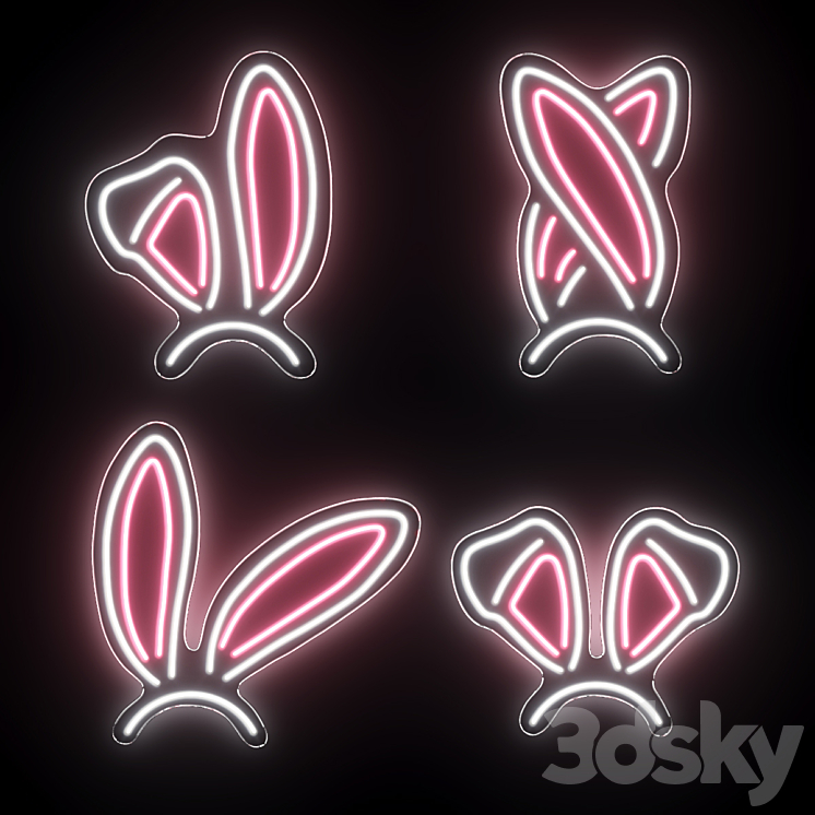 Rabbit Neon Signs - Neon - 3D model