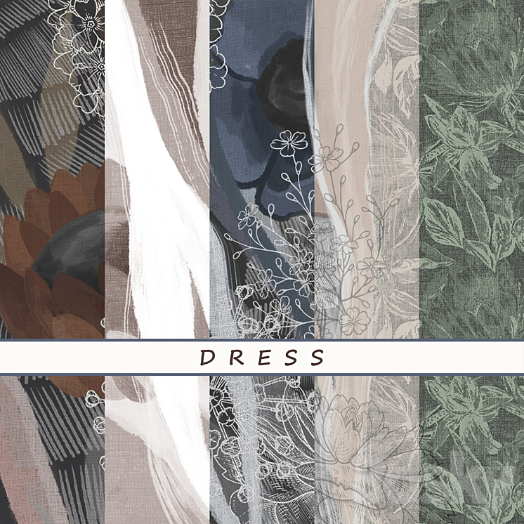 Designer wallpapers DRESS pack 4 - Wall covering - 3D model