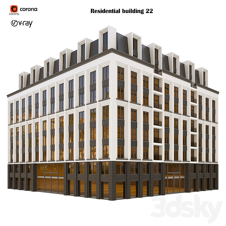 Residential building 22 - Building - 3D model
