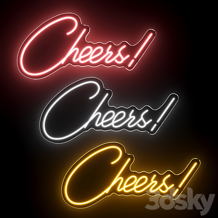 Cheers Neon Sign - Neon - 3D model
