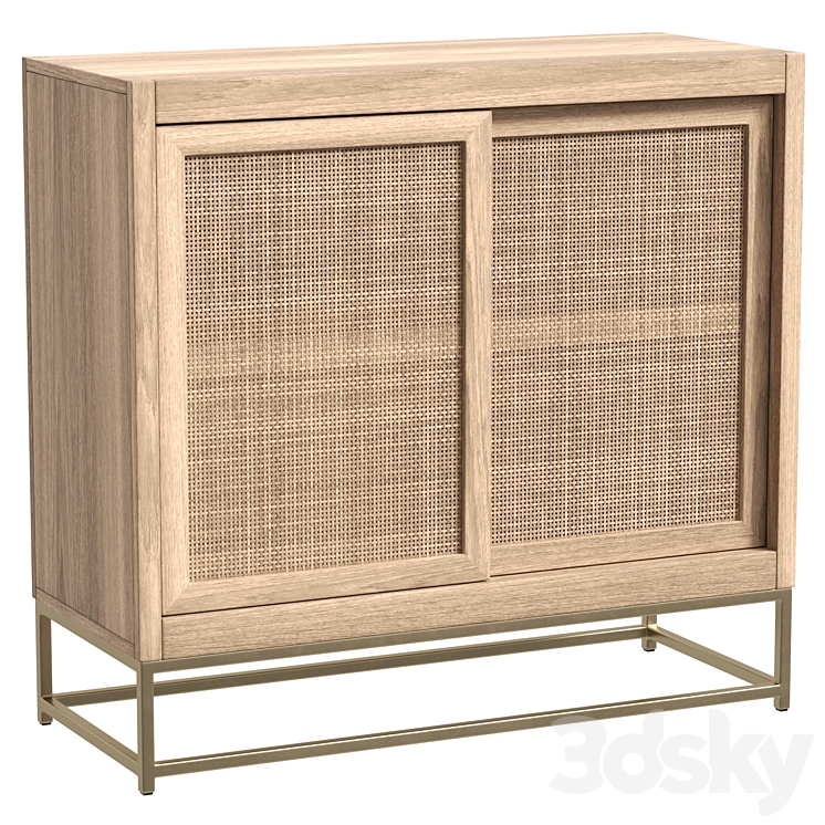 Zoey Natural Rattan Two Sliding Drawer Cabinet - Sideboard & Chest of ...