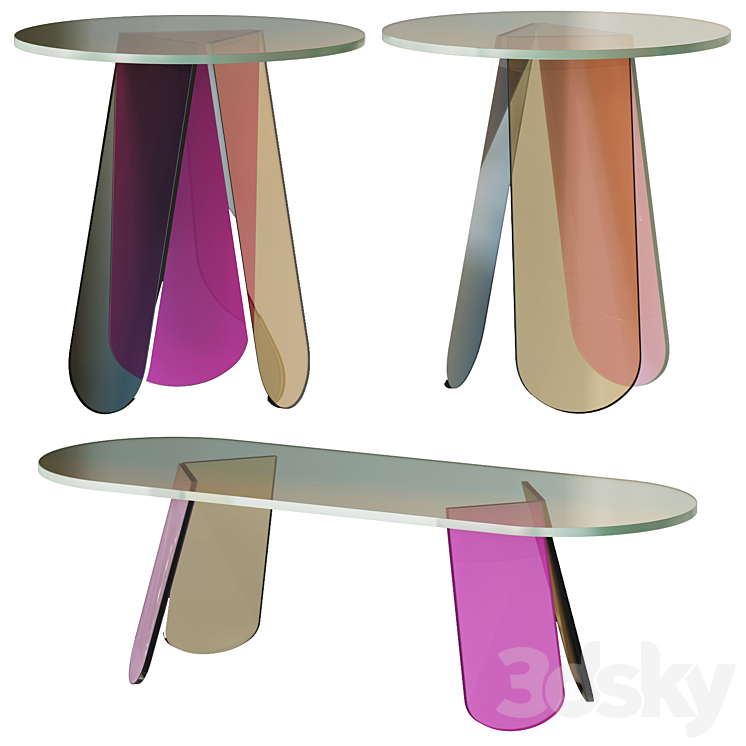 Nordic small coffee table colorful side tables - Table - 3D model