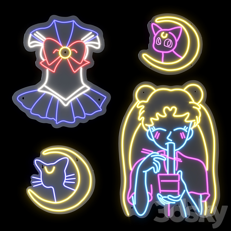 Sailor moon neon - Neon - 3D model
