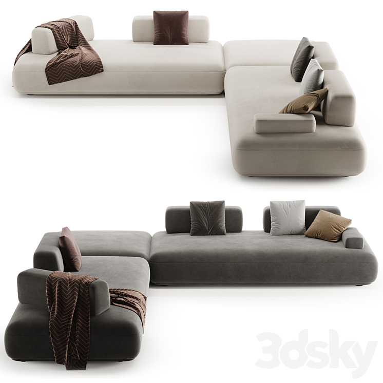 Yoko Sofa by Castello Lagravinese Studio - Sofa - 3D model