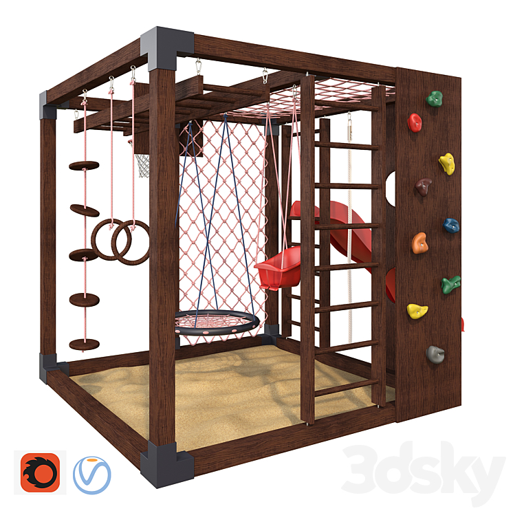 Sports game complex "Game cube 11". Playground - Playground - 3D model