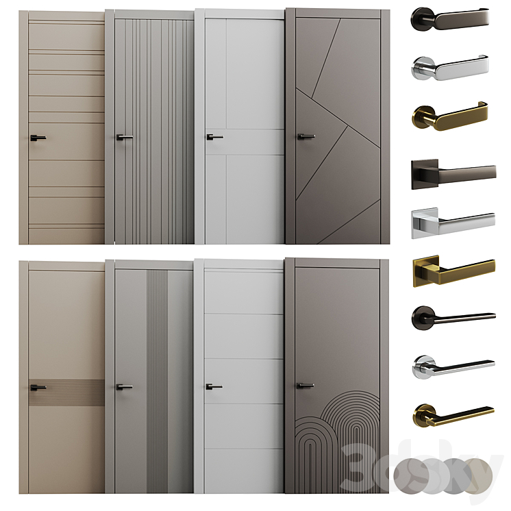 Set of interior doors LINEA. - Doors - 3D model