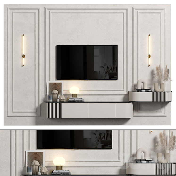TV Wall 073 - TV Wall - 3D model