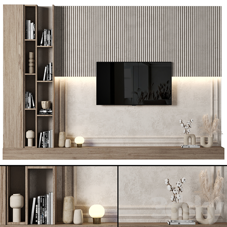 TV Wall 076 - TV Wall - 3D model