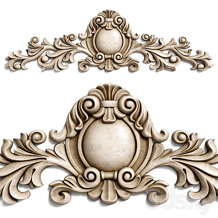 Cartouche 010 - Decorative plaster - 3D model