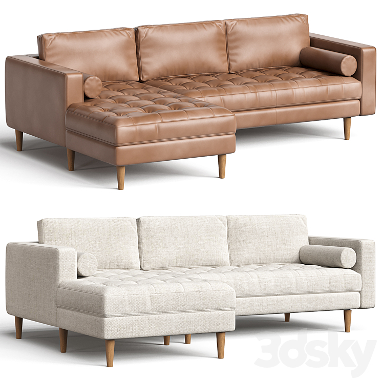Dennes leather sofa - Sofa - 3D model