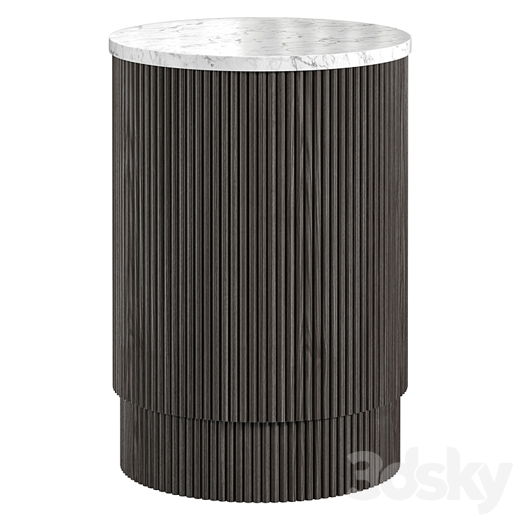 Milo Mango & Marble Fluted Side Table - Table - 3D model