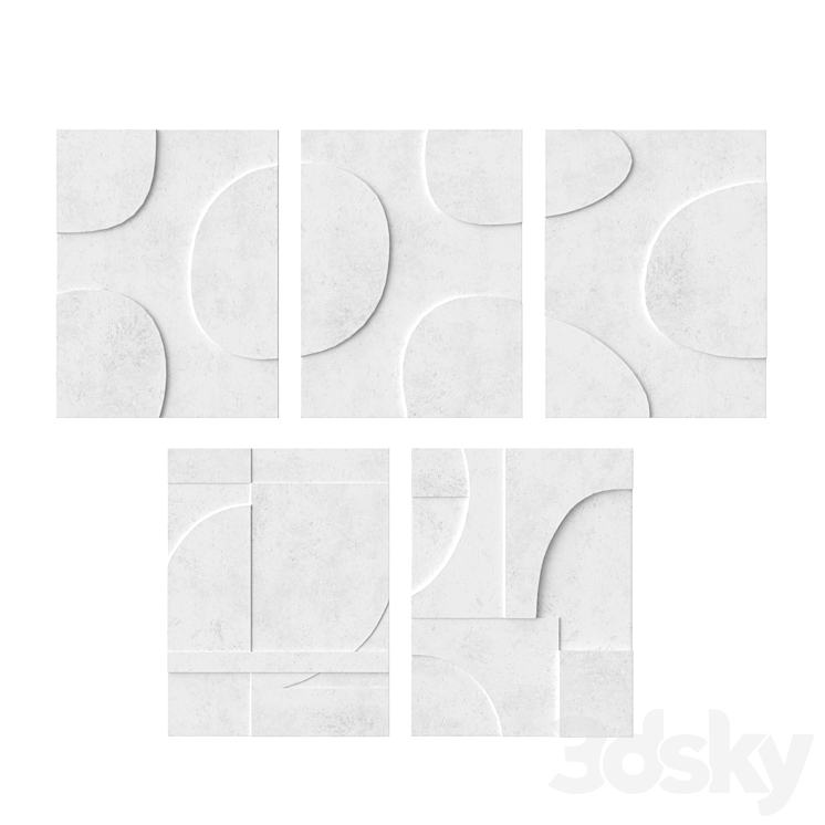 Gypsum panel set 2 - Frame - 3D model