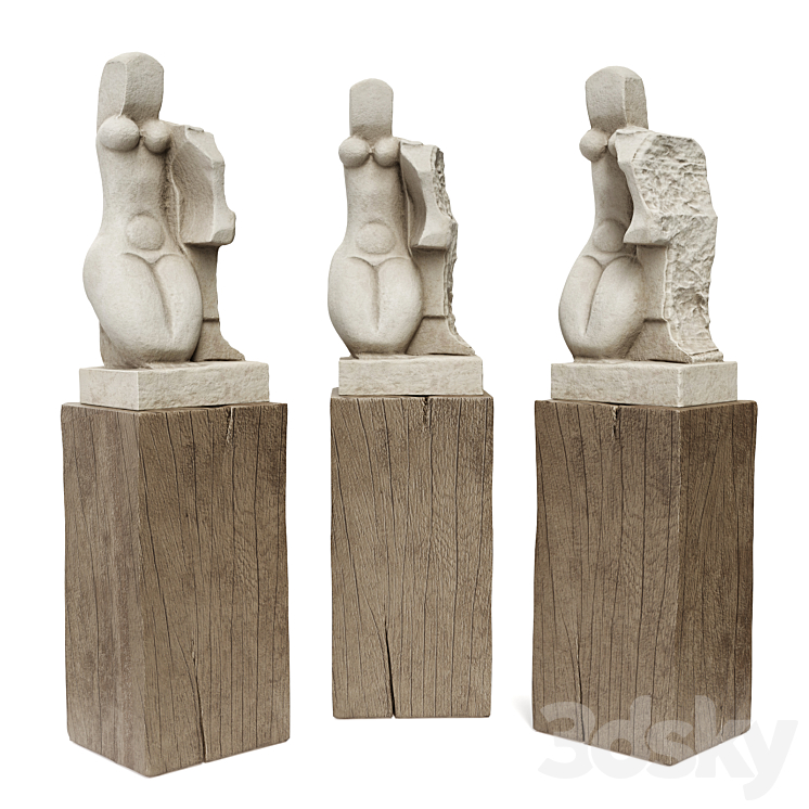 Cubist Woman figure - Sculpture - 3D model