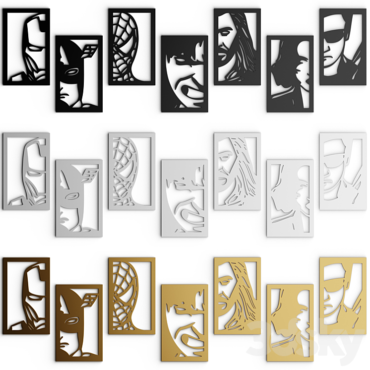 Decorative panel “Marvel” - Frame - 3D model