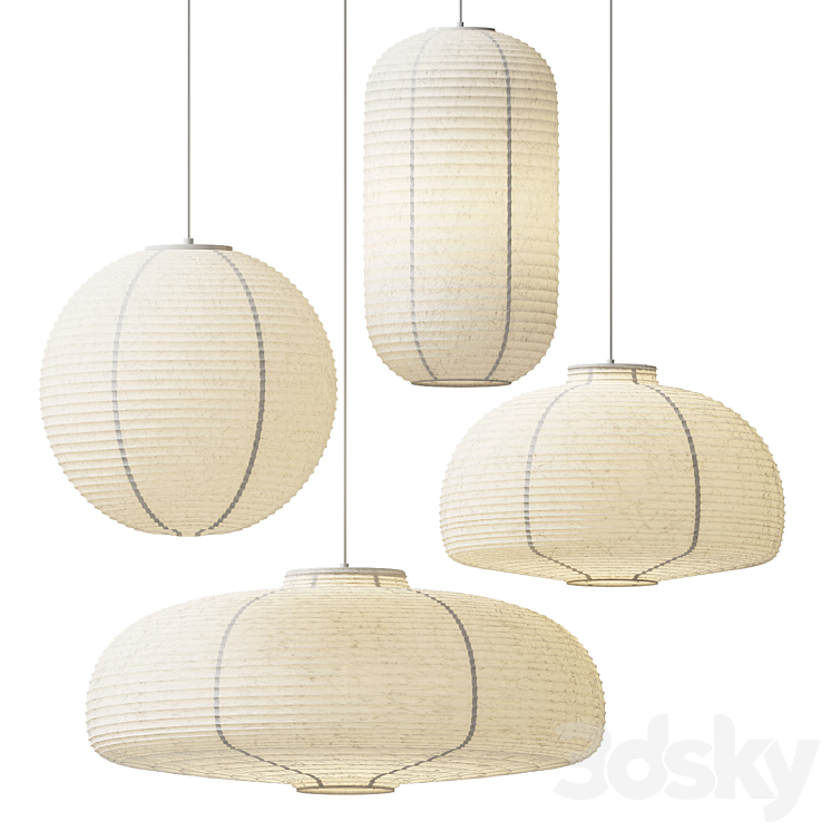Japanese pendant lamps - Pendant light - 3D model