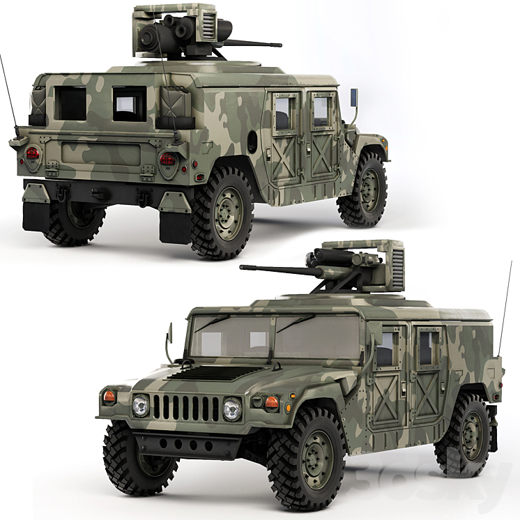 HMMWV M242 Bushmaster 1989 - Ground Transport - 3D model
