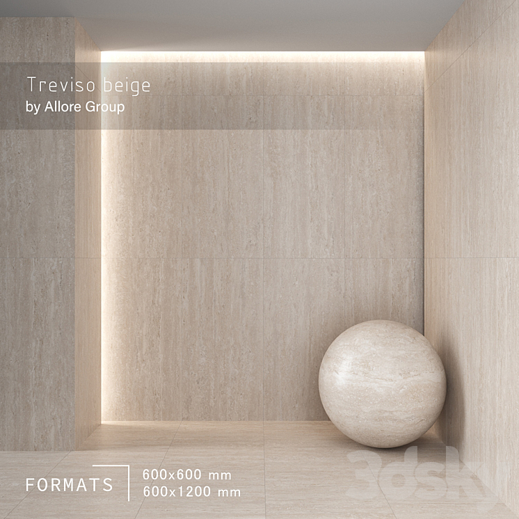 Treviso beige Floor/Wall Tile - Tile - 3D model