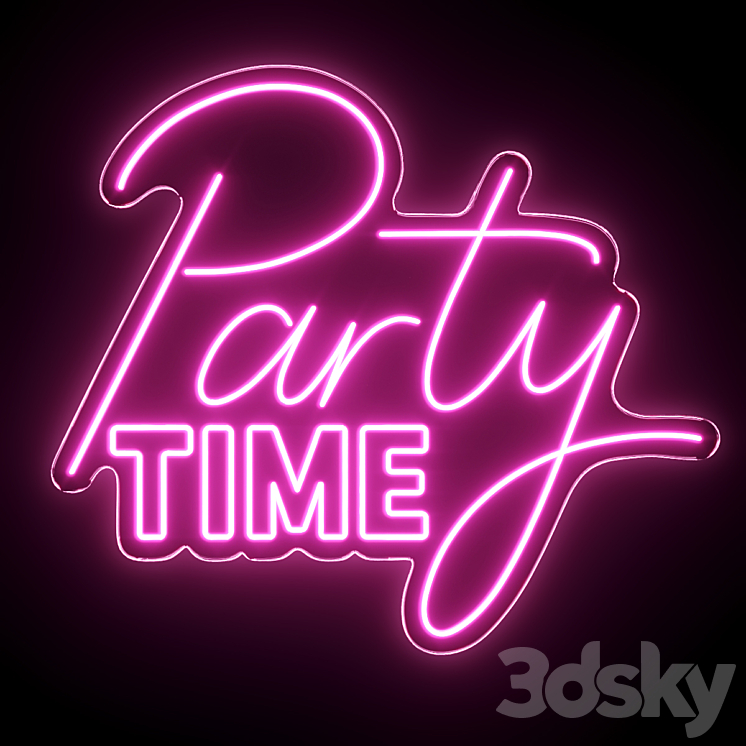 Party Time Neon Sign - Neon - 3D model