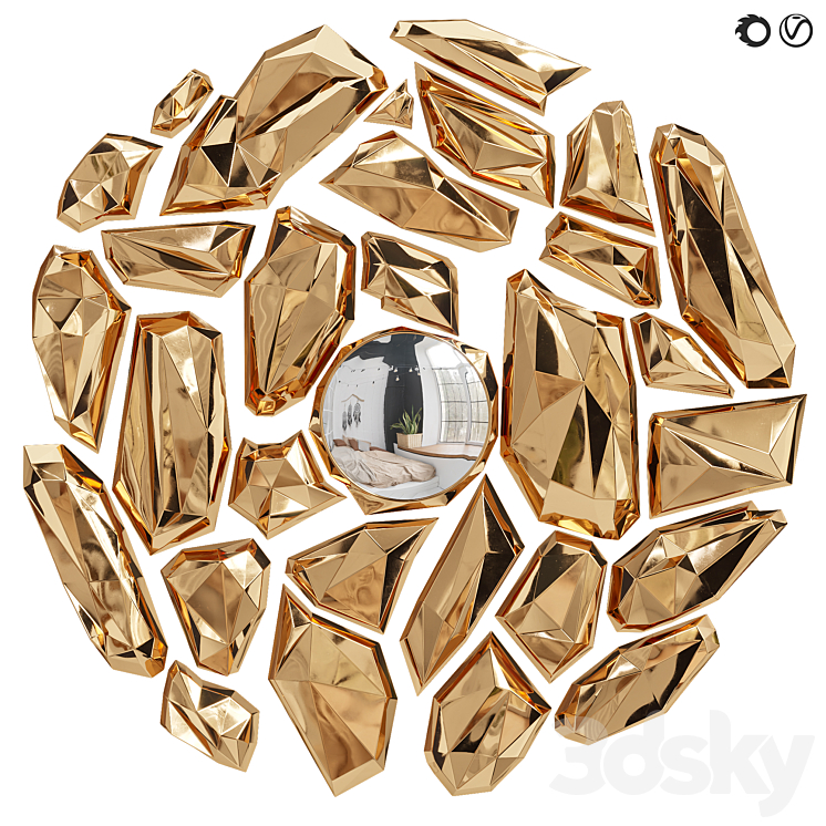 Meteor Mirror by Barlas Baylar - Mirror - 3D model