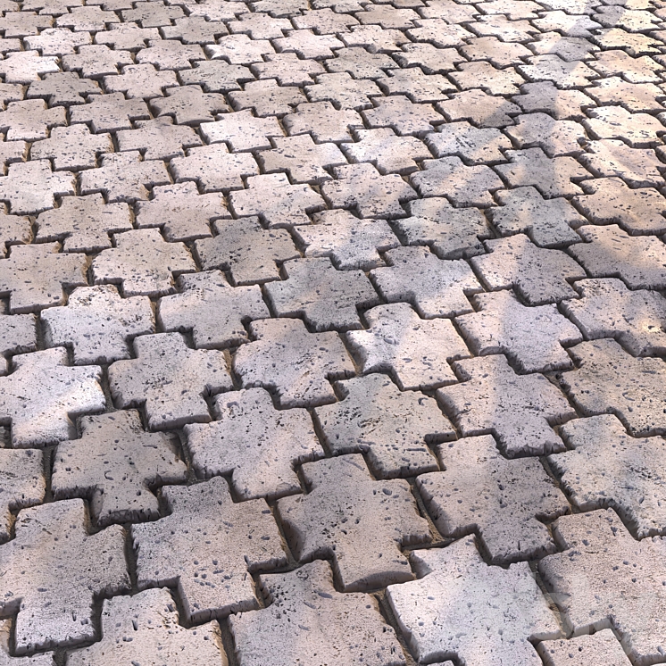 urban paving PBR texture 002 - Stone - 3D model
