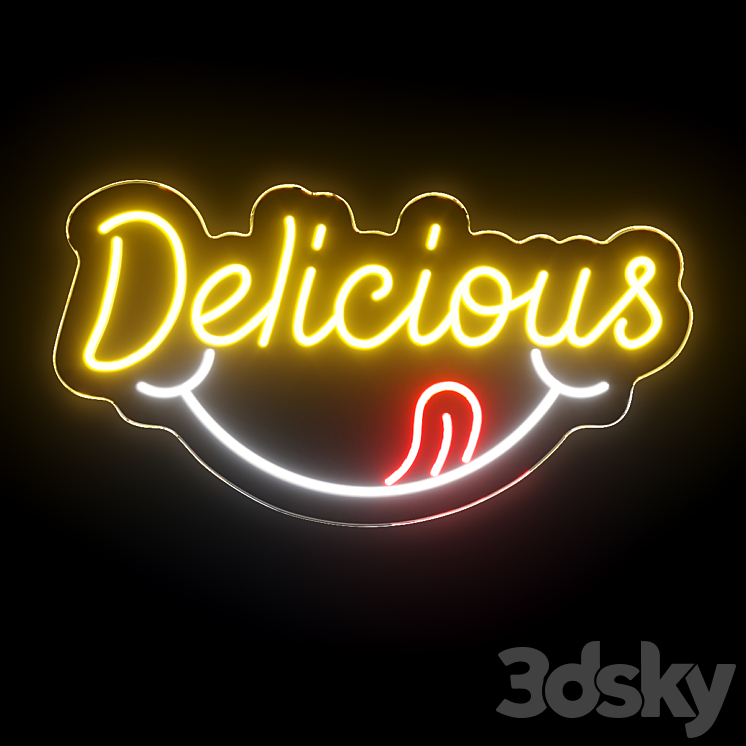 Delicious Neon Sign - Neon - 3D model