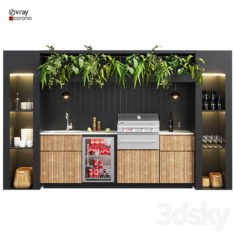 outdoor kitchen 41 - Barbecue and grill - 3D model