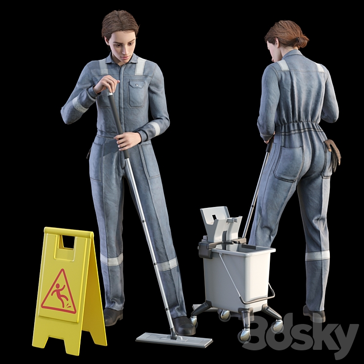 Cleaning woman - Creature - 3D model