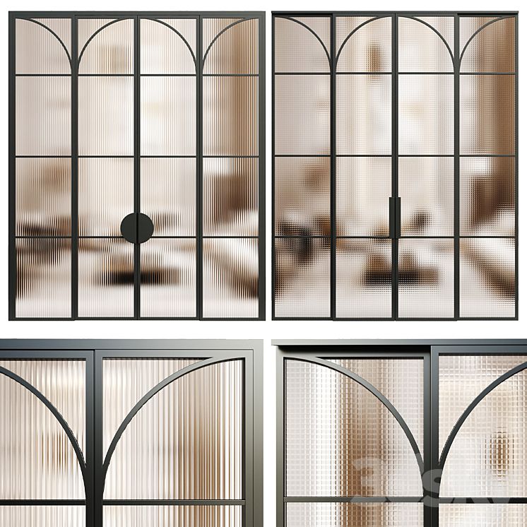 Art deco door - interior door 121- Sliding door and push - Doors - 3D model