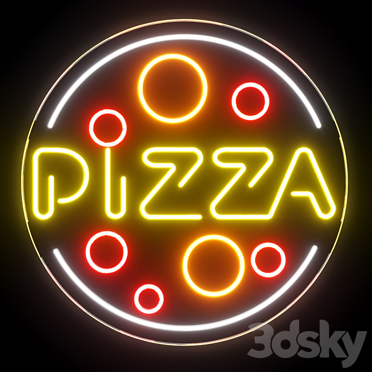 Pizza Neon Sign - Neon - 3D model
