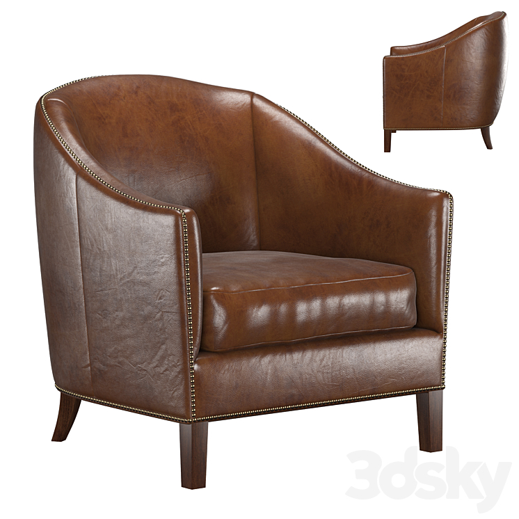 Archer Club Chair - Arm chair - 3D model