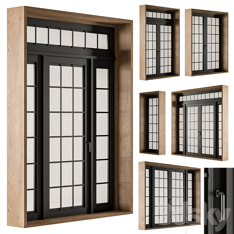 Wood and Metal - Windows Set 27 - Windows - 3D model