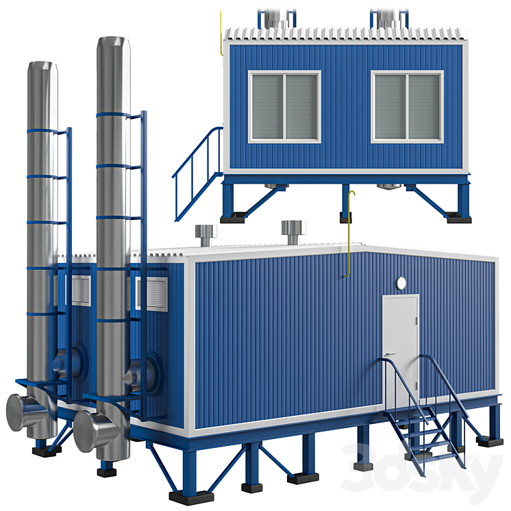 Roof boiler - Building - 3D model