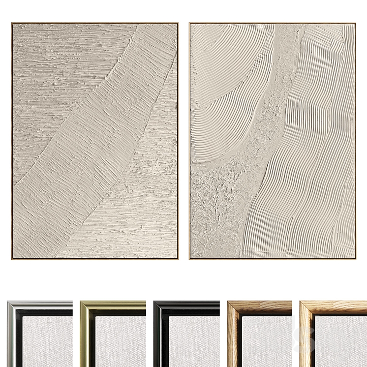 Plaster Two Photo Frame D-540 - Frame - 3D model