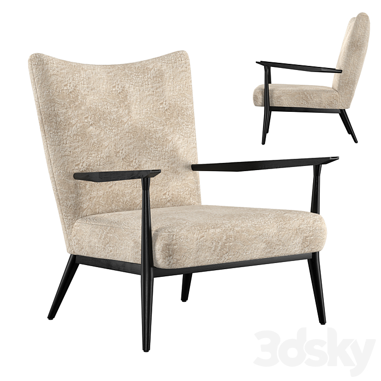 PULL-UP SHEARLING LOUNGE CHAIR MODEL - Arm chair - 3D model