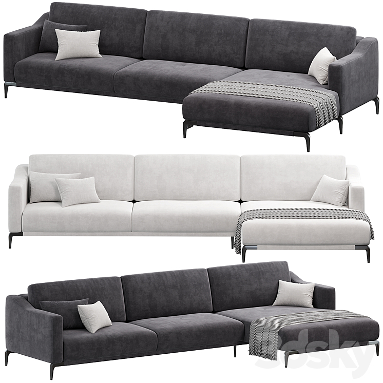 Milda Chaise Sofa by lazzoni - Sofa - 3D model