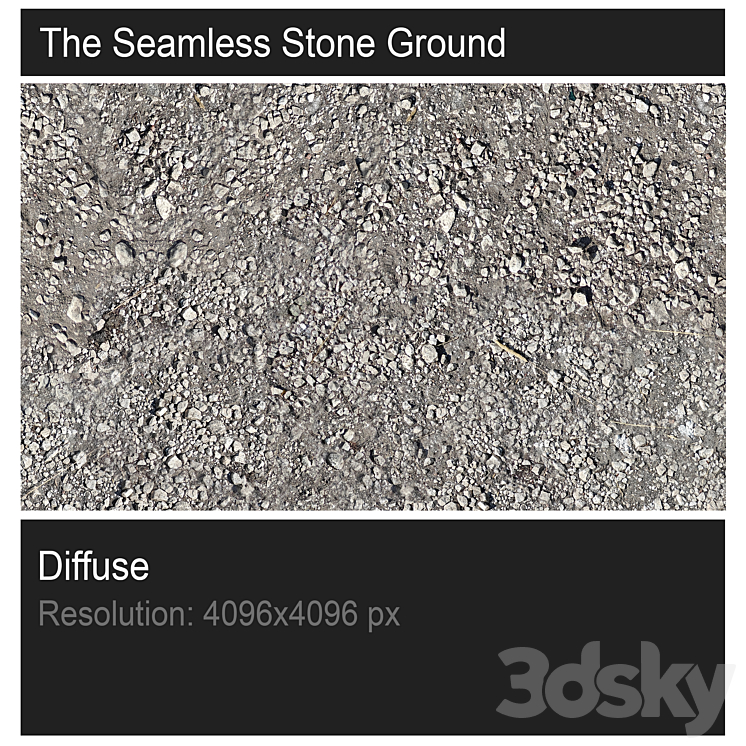 The Seamless Stone Ground Texture - Natural materials - 3D model