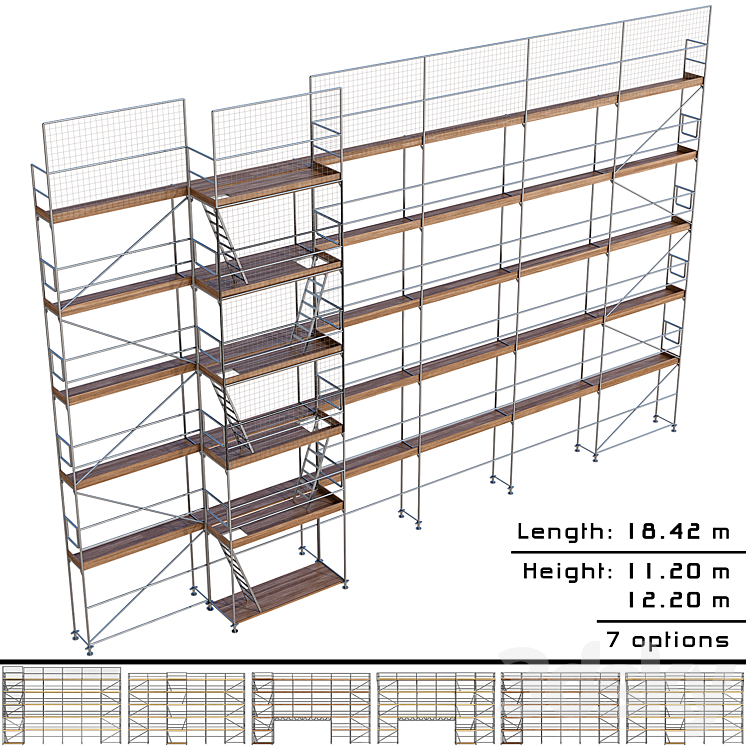 Scaffolding platform - Facade element - 3D model