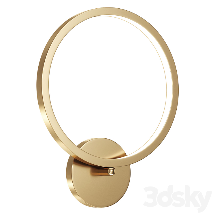 Claire Circular Copper Wall Lamp black gold - Wall light - 3D model