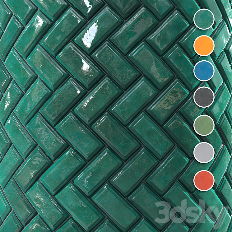 kitchen tile PBR 4K texture 001 - Tile - 3D model