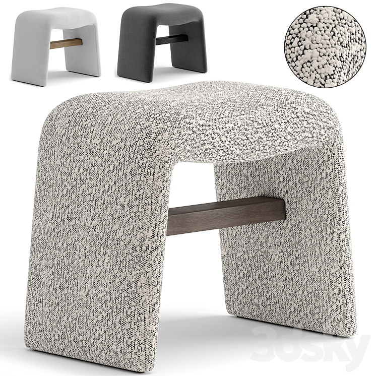 Oakley stool with 3 materials - Other soft seating - 3D model