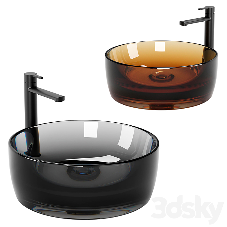 Sink ABBER Kristall AT2804 ONIX/OPAL - Wash basin - 3D model