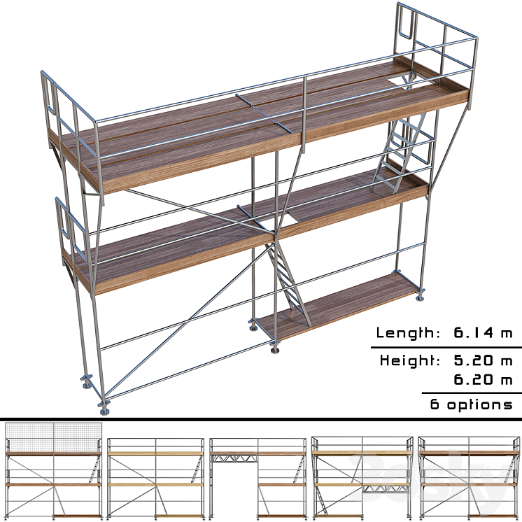Scaffolding platform - Facade element - 3D model
