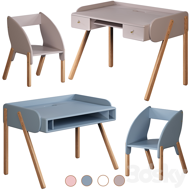 Baby Chipak Desk And Chair Set - Table + Chair - 3D model