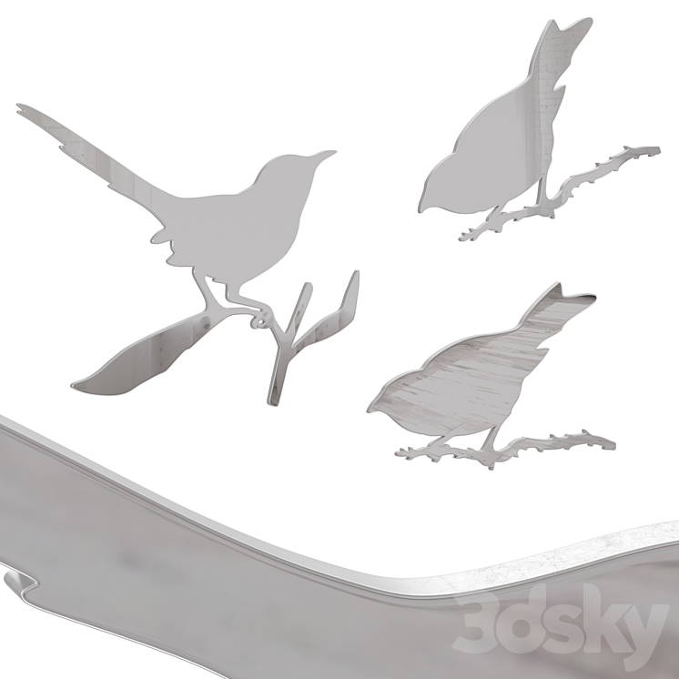 Driade bird mirror - Mirror - 3D model