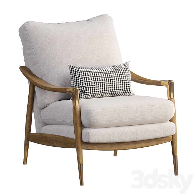 Flinton Wooden Accent Chair - Arm chair - 3D model