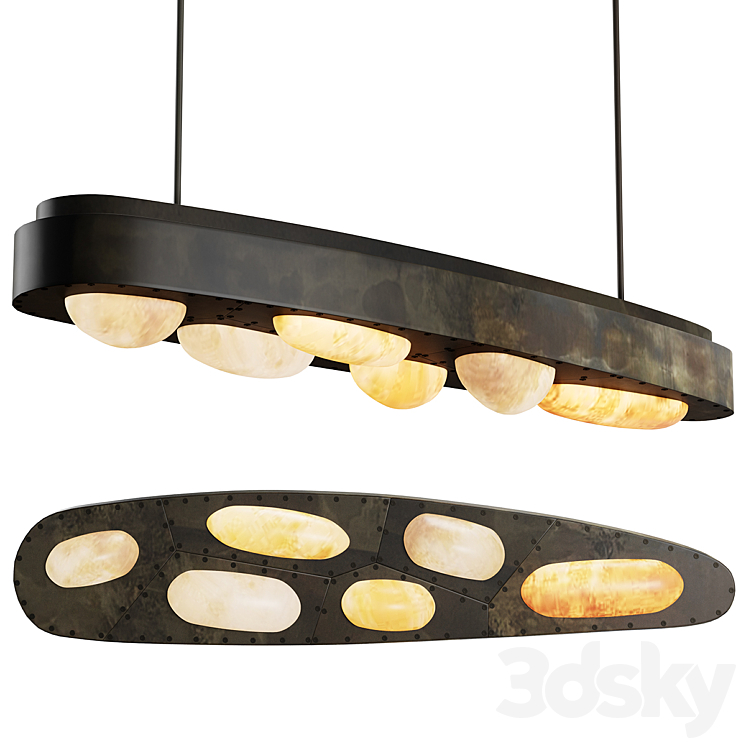 BUBBLES CURVED - Pendant light - 3D model