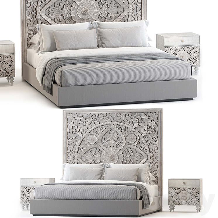 RH ANAYA PLATFORM Bed - Bed - 3D model