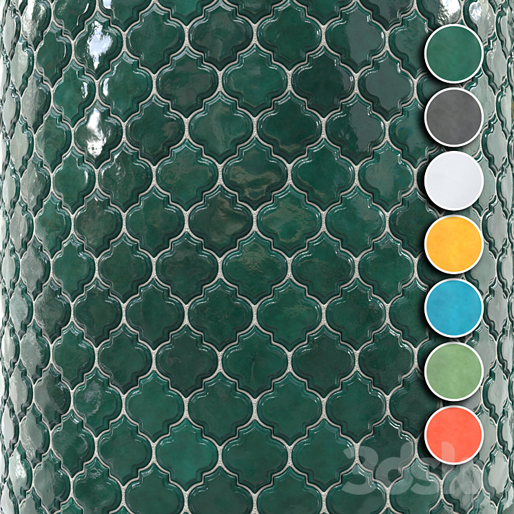 kitchen tile PBR 4K texture 007 - Tile - 3D model